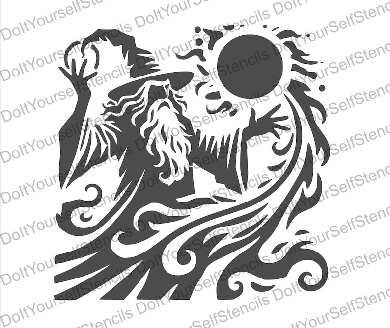 Master Dark Wizard Stencil, Reusable DIY Craft Stencil, Digital ...