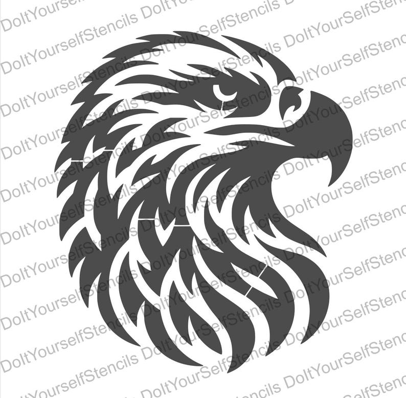 Eagle Head Silhouette Stencil, Reusable DIY Craft Stencil, Digital Download, STL, DXF, Svg Files ...