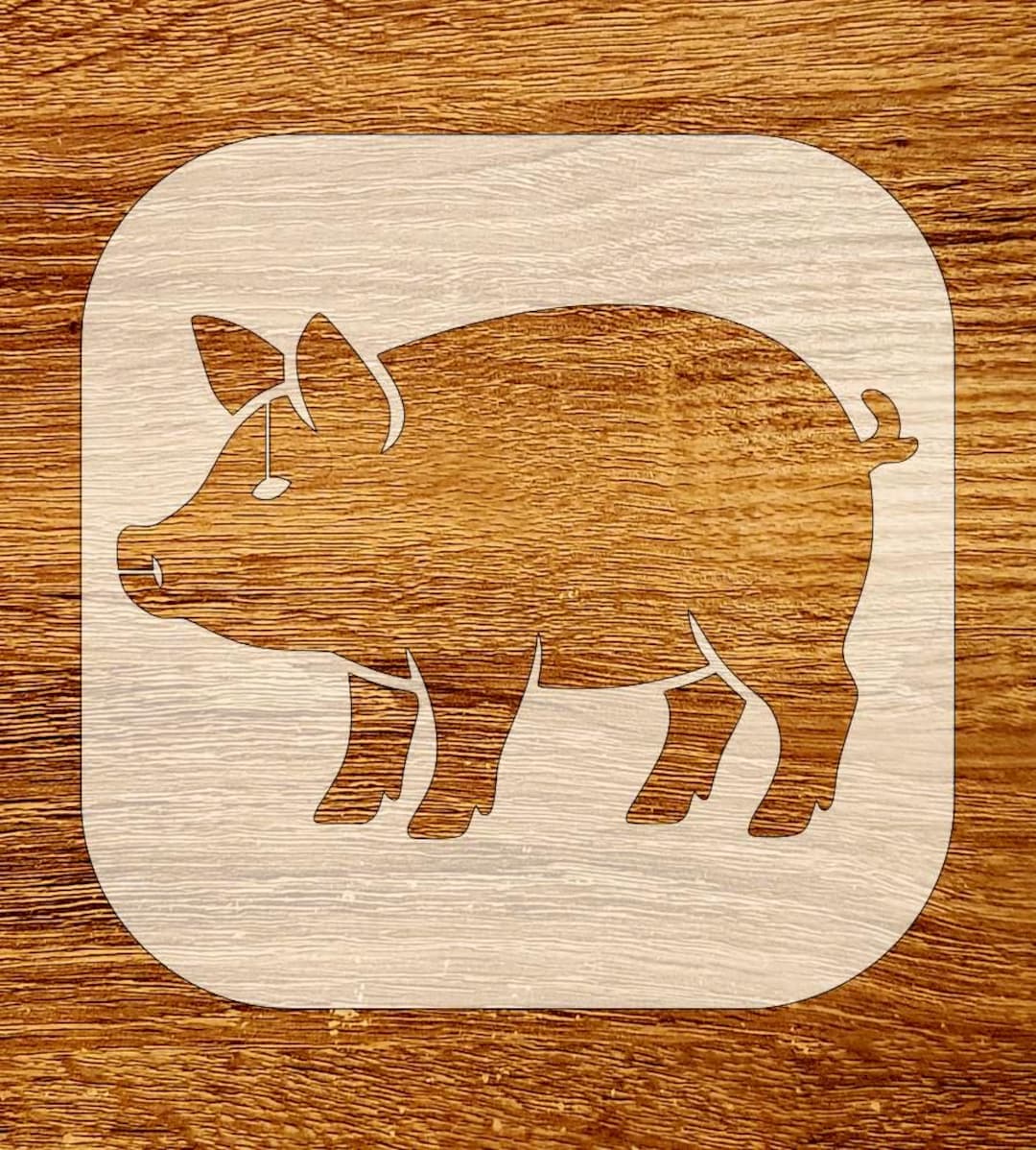 Farmyard Pig Stencil, Reusable DIY Craft Stencil, Digital Download, SVG ...