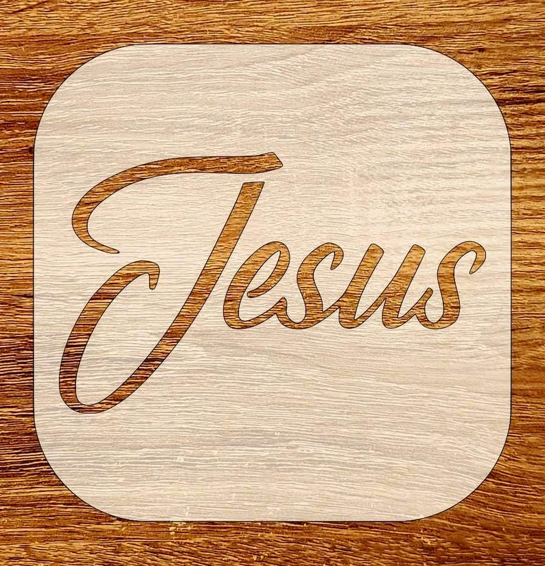 Jesus Script Stencil, Digital Download, SVG, DXF, Stl, Png, Pdf Files ...