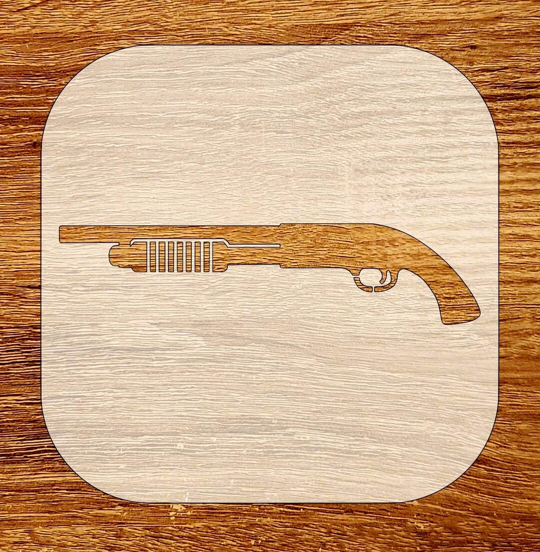 Pump‑action Shotgun Silhouette Stencil, Reusable DIY Craft Stencil ...