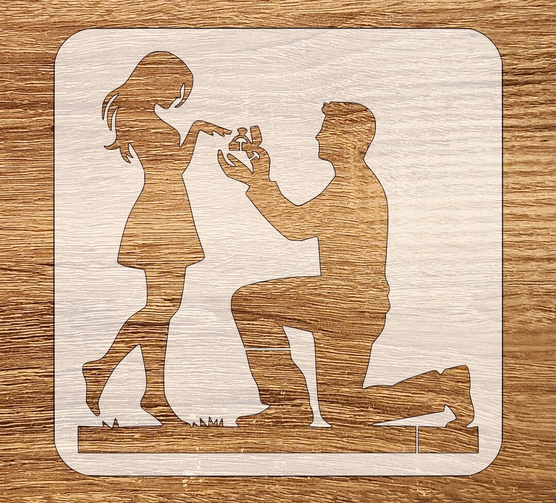 Marriage Proposal Stencil, Romantic DIY Craft Stencil, Valentine’s Day ...
