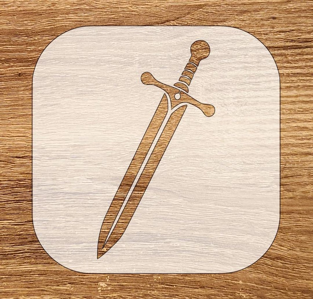 Medieval Sword Stencil, Knight’s Sword Stencil, DIY Craft Stencil ...