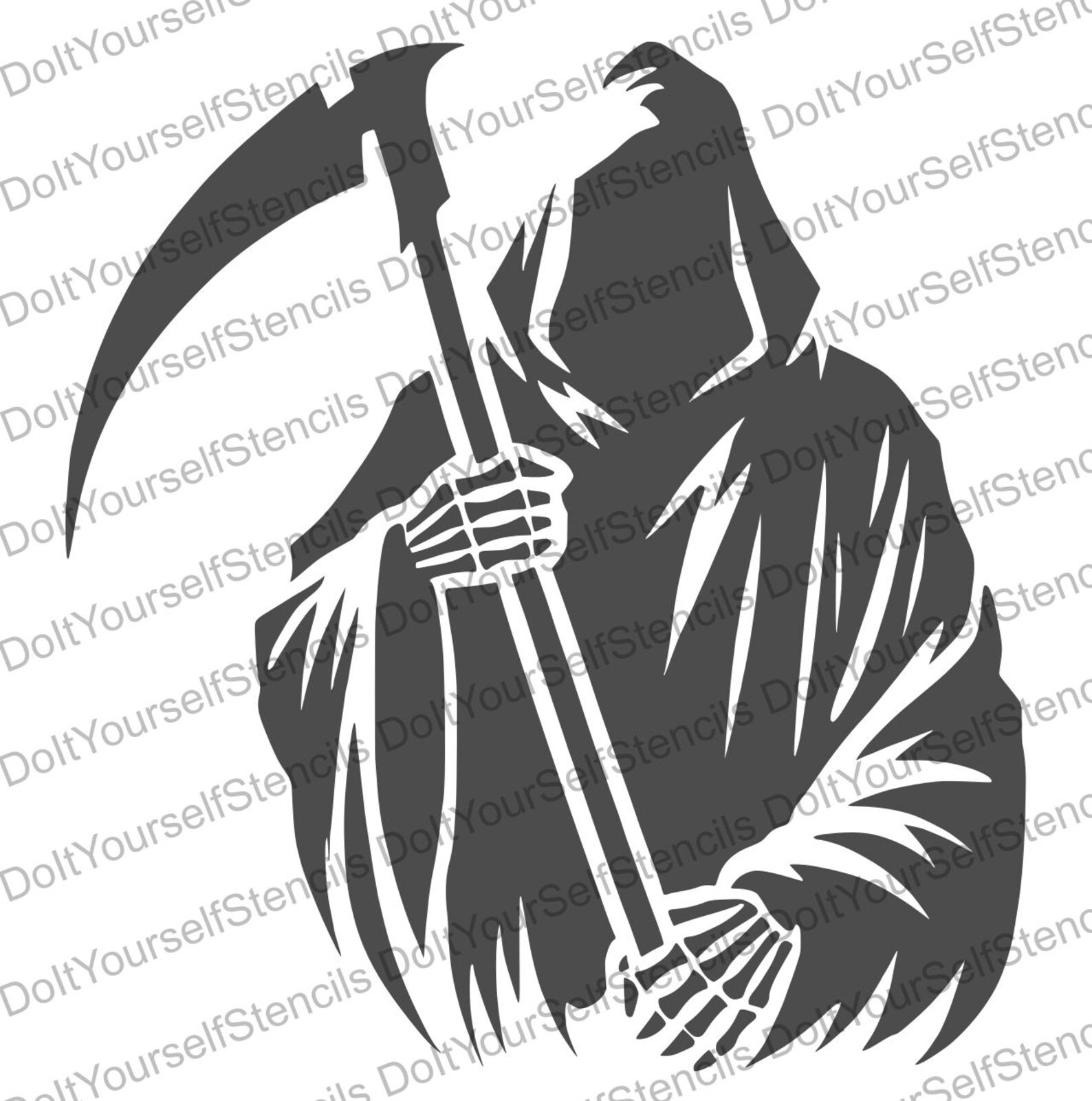 Grim Reaper Stencil, Reusable DIY Craft Stencil, Digital Download, STL ...