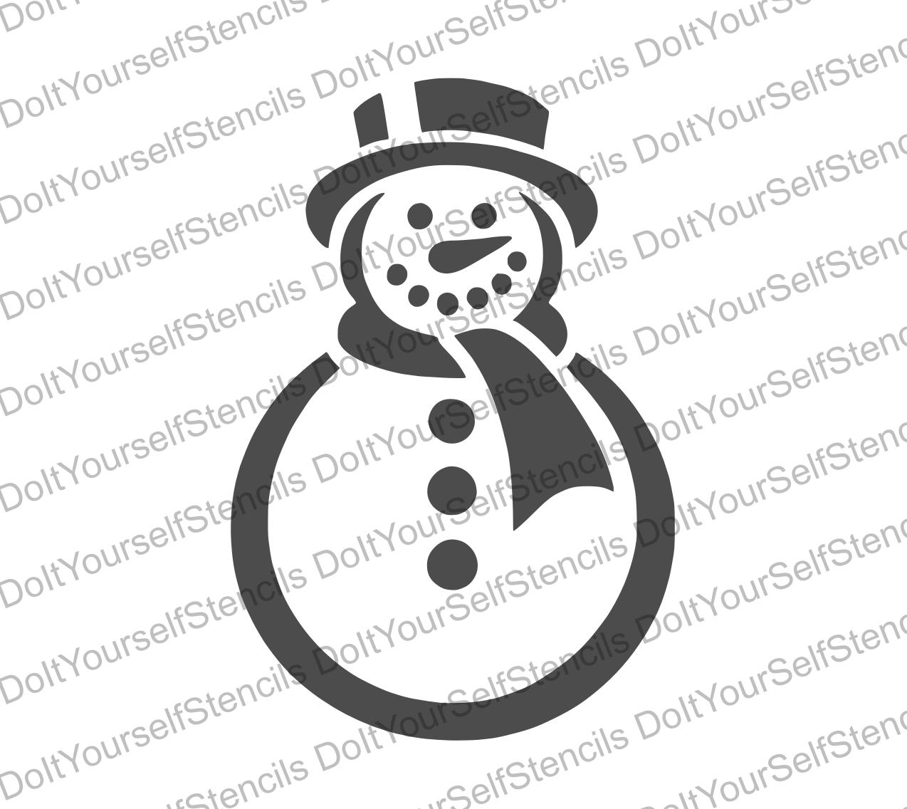 Snowman Stencil, Reusable DIY Christmas Craft Stencil, Digital Download ...
