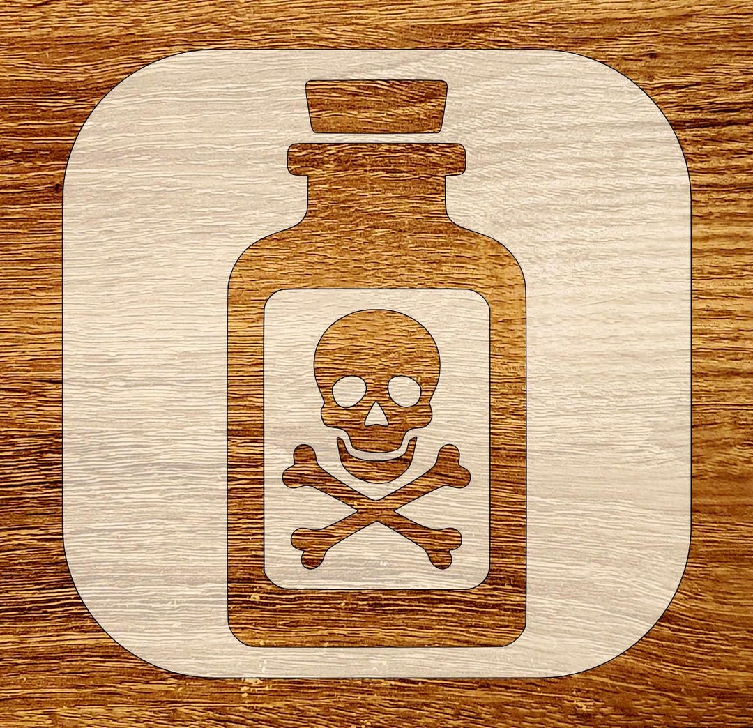 Poison Bottle Stencil, Digital Download, SVG, DXF, Stl, Png, Pdf Files ...