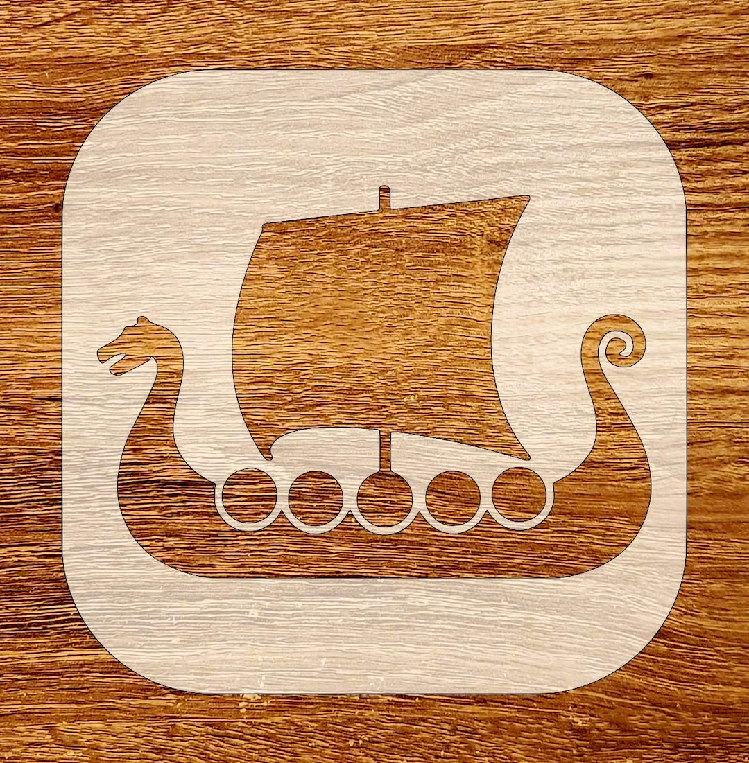 Viking Ship Stencil, Norse Longboat Craft Stencil, Digital Download ...