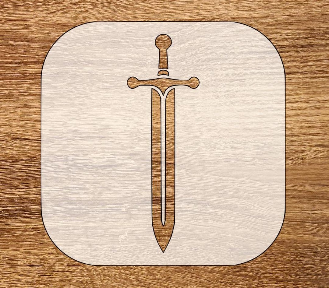 Sword Stencil, Medieval Weapon Stencil, Knight Blade Stencil, DIY Craft ...