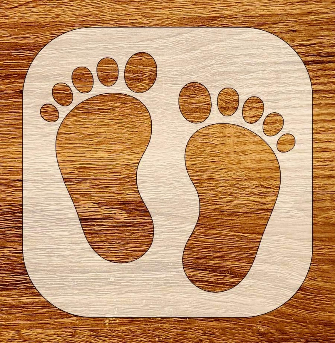 Baby Footprints Stencil, Digital Download, SVG, DXF, Stl, Png, Pdf ...