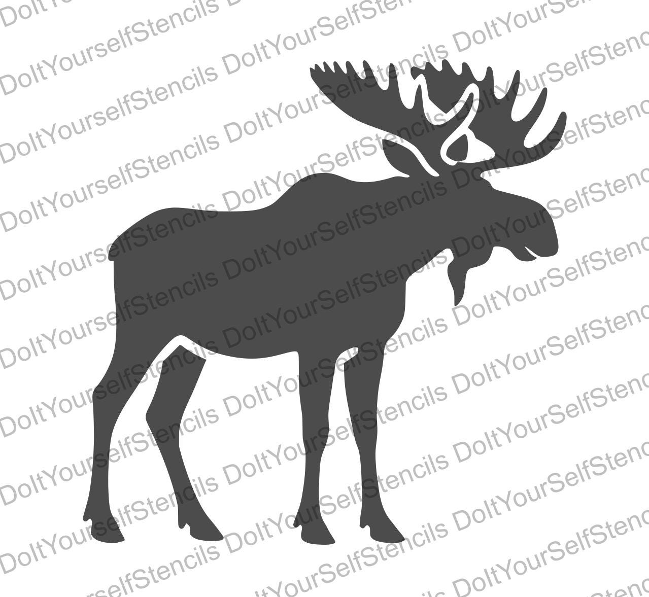 Moose Stencil, Woodland Animal DIY Craft Stencil, Digital Download, STL ...