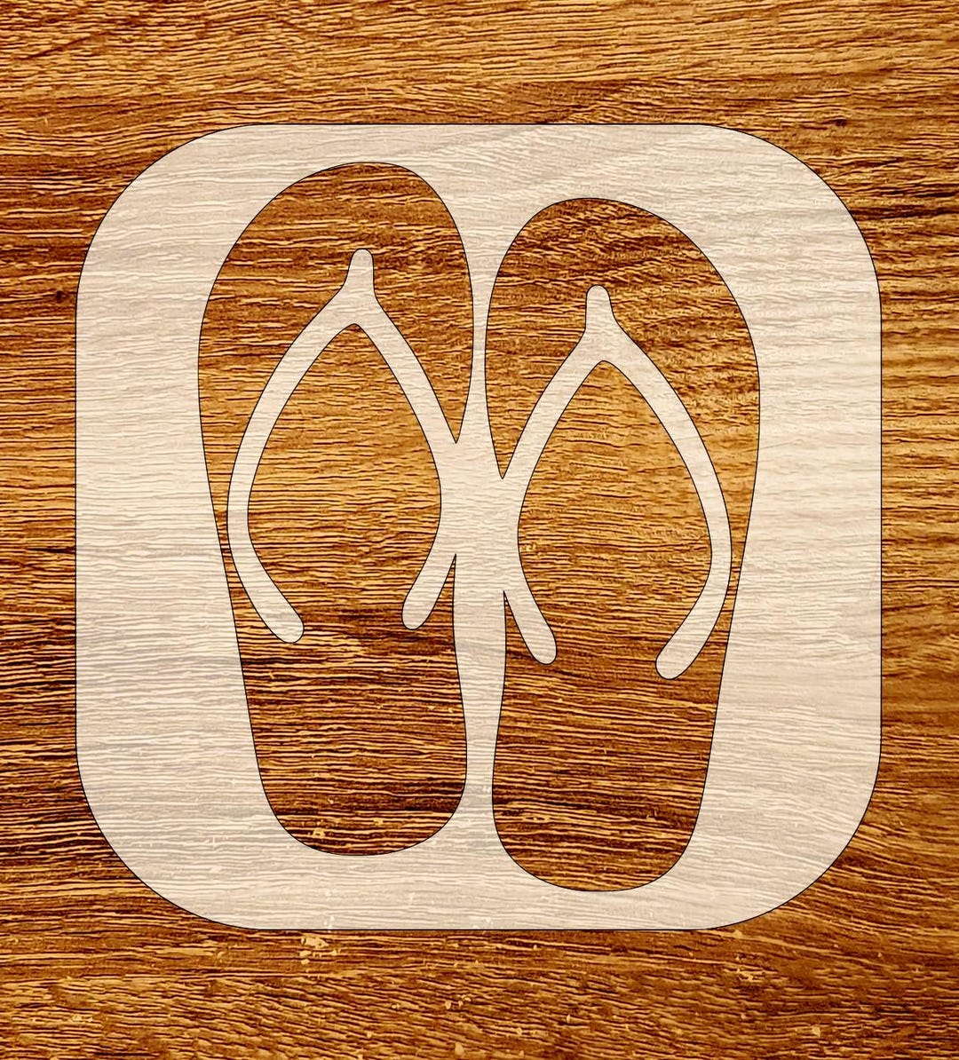 Beach Sandals Stencil, Reusable DIY Craft Stencil, Digital Download ...