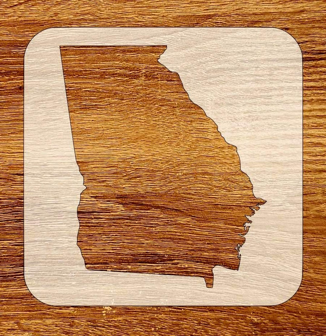 Georgia State Silhouette Stencil, Reusable DIY Craft Stencil, Digital ...