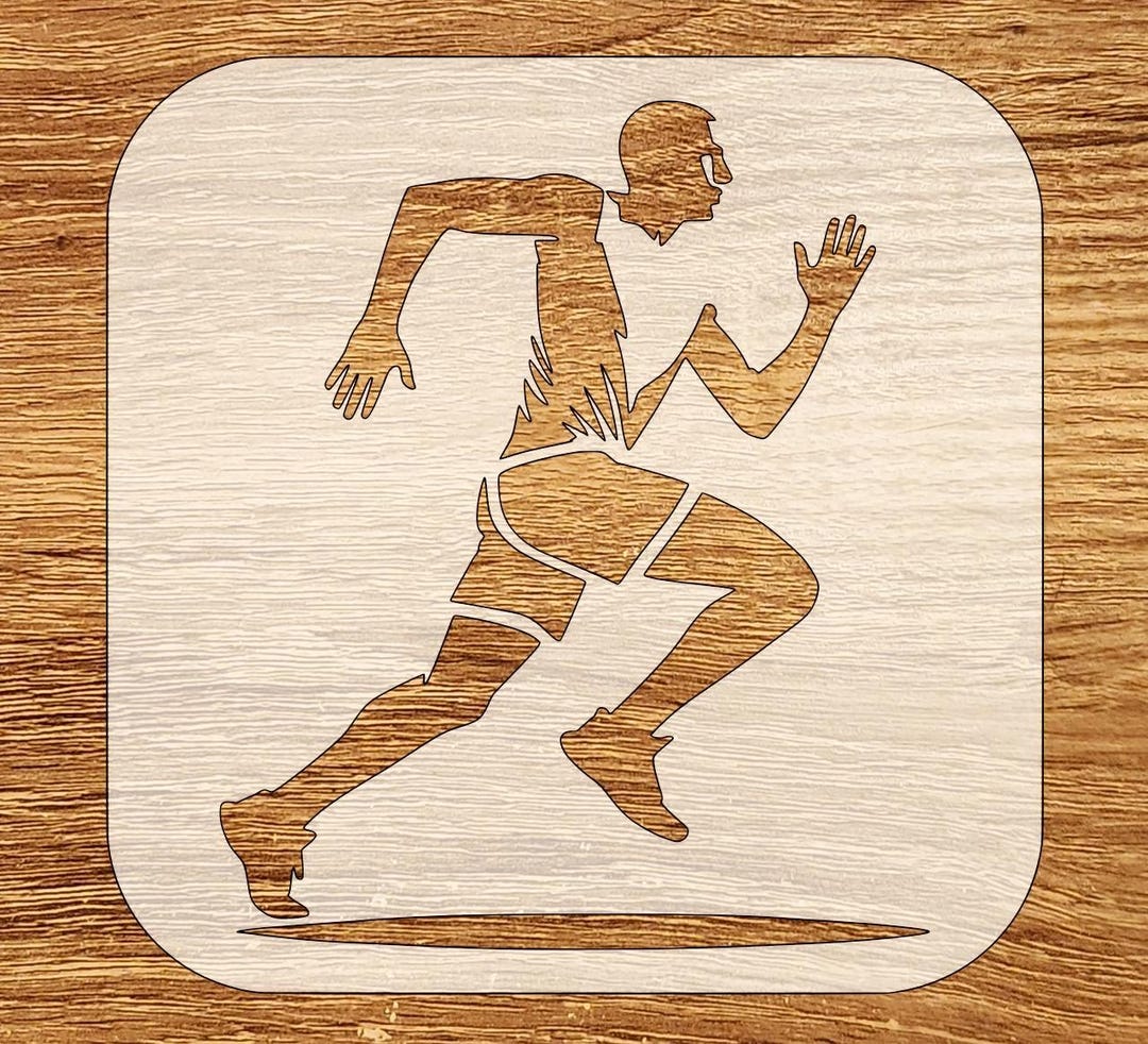 Running Athlete Stencil, Sprinter DIY Stencil, Digital Download, STL ...