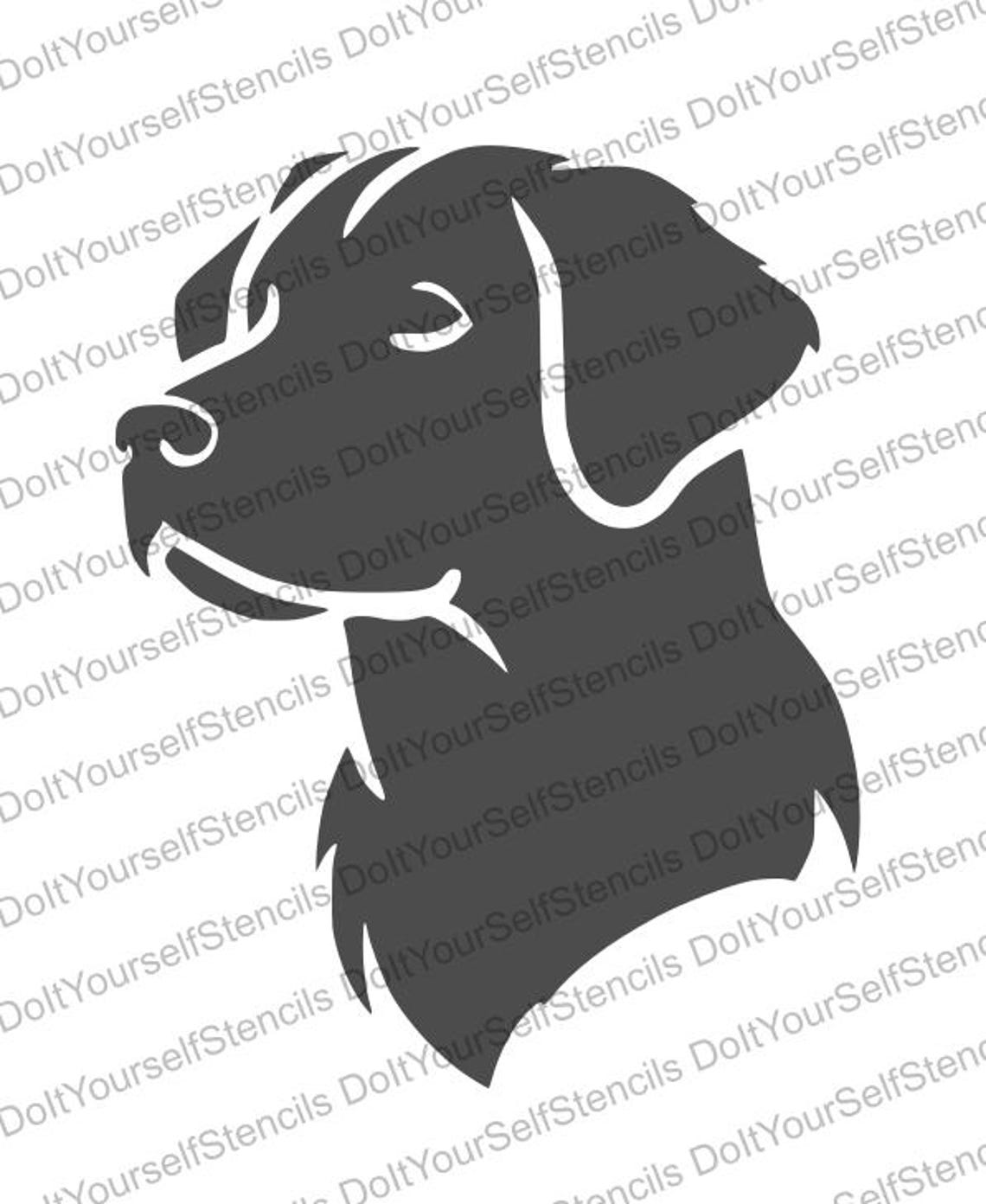 Labrador Retriever Stencil, Dog Silhouette Pet Art, SVG, DXF, Stl, Png ...