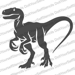 Fierce Velociraptor Stencil, Dinosaur Stencil, DIY Craft Stencil ...