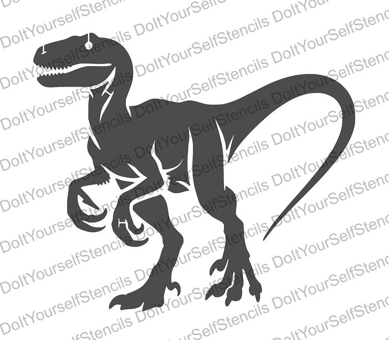Velociraptor Stencil, Digital Download, SVG, DXF, Stl, Png, Pdf Files ...