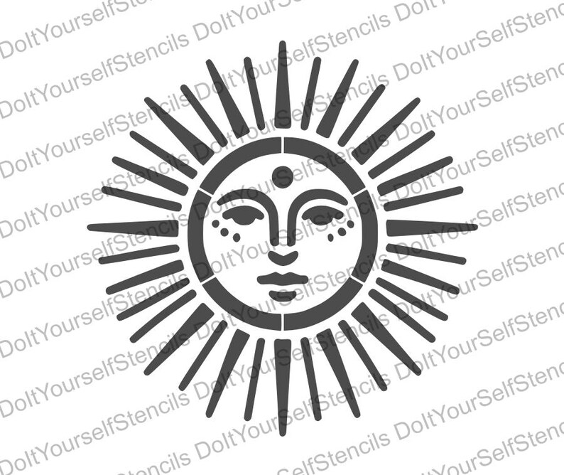Celestial Sun Goddess Stencil, Reusable DIY Craft Stencil, Digital ...