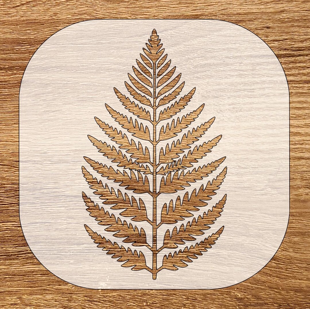 Fern Leaf Stencil, Botanical DIY Stencil, Digital Download, STL, DXF ...