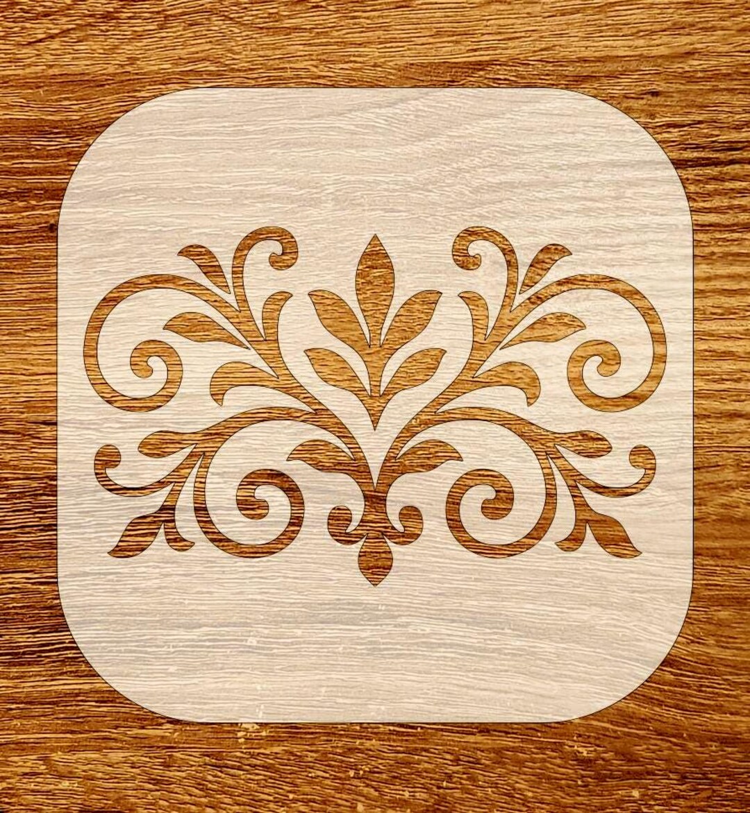 Elegant Scroll Leaf Flourish Stencil, Digital Download, SVG, DXF, Stl ...