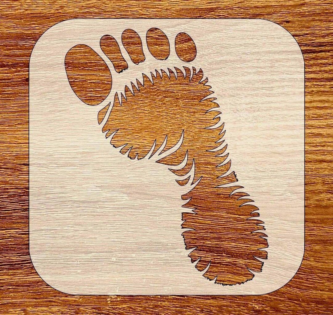 Bigfoot Footprint Stencil, Digital Download, SVG, DXF, Stl, Png, Pdf ...