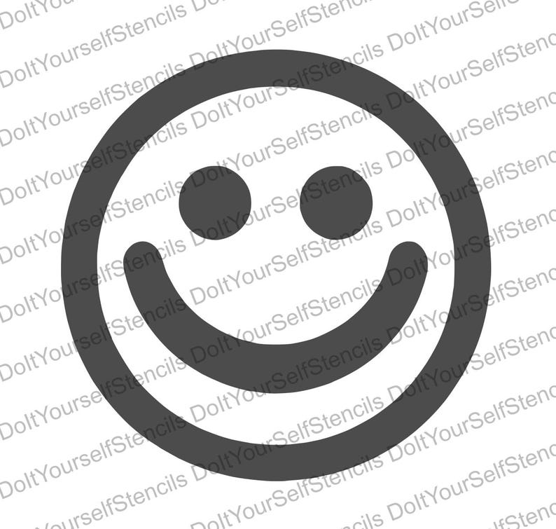 Smiley Face Stencil, Digital Download, SVG, DXF, Stl, Png, Pdf Files - Etsy