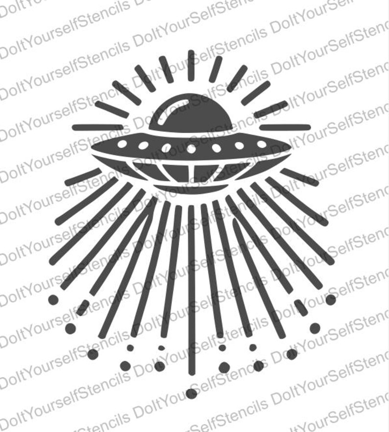 UFO Beam Stencil, Alien Abduction Stencil, Reusable DIY Craft Stencil ...