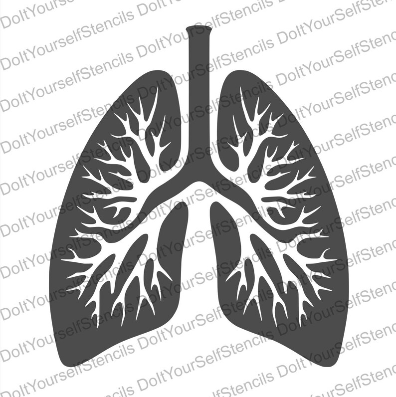 Lung Stencil, Anatomy DIY Craft Stencil, Digital Download, STL, DXF ...