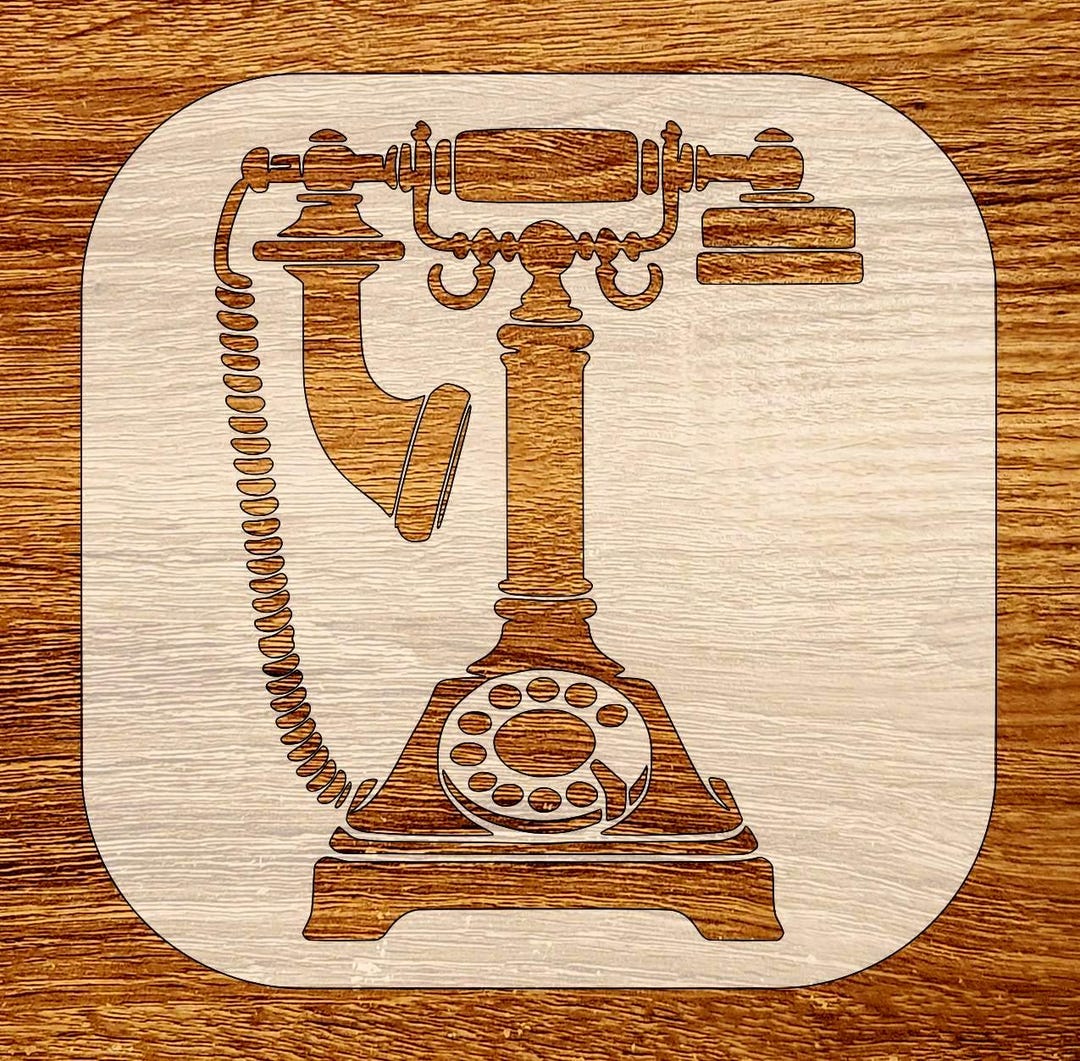 Vintage Rotary Telephone Stencil, Reusable DIY Craft Stencil, Digital ...