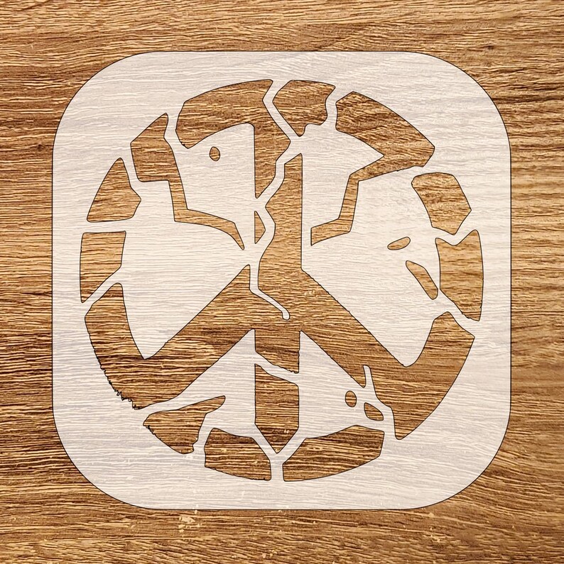 Broken Peace Symbol Stencil, Dystopian DIY Craft Stencil, Digital ...