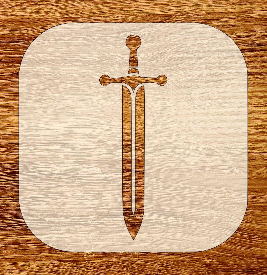 Sword Stencil, Medieval Weapon Stencil, Knight Blade Stencil, DIY Craft ...