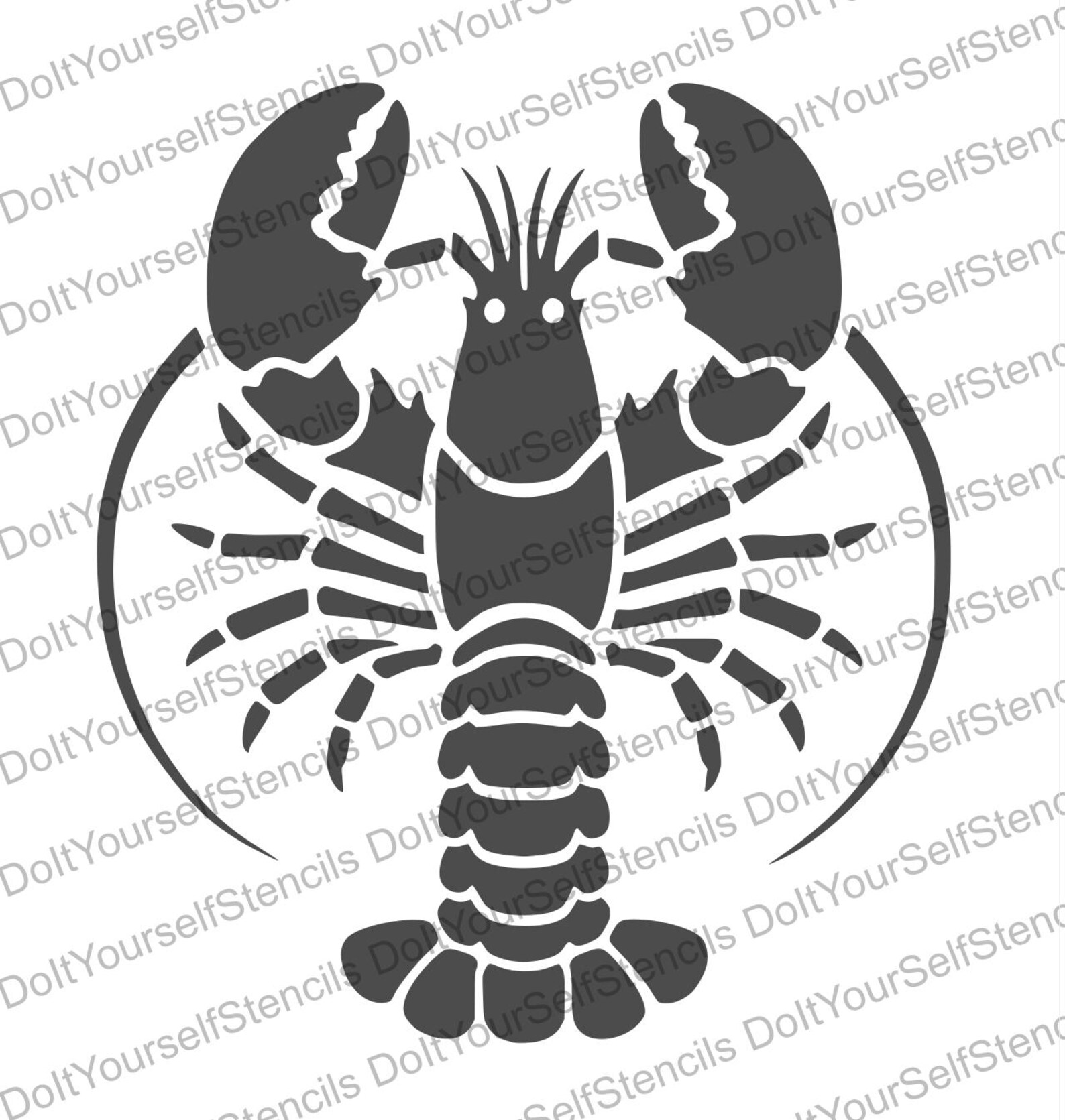 Lobster Stencil, Reusable DIY Craft Stencil, Digital Download, STL, DXF ...