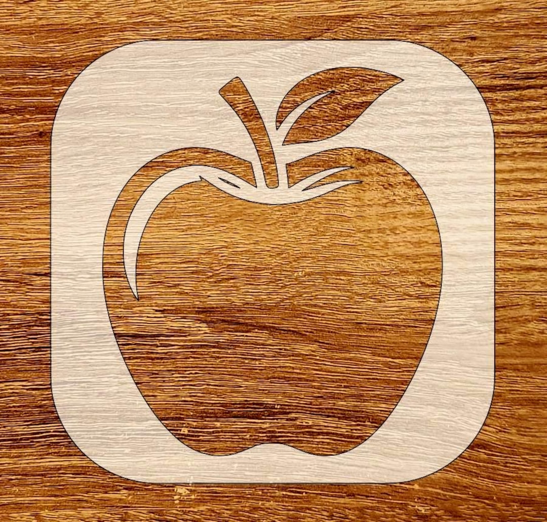 Apple Stencil, Reusable DIY Craft Stencil, Digital Download, SVG, DXF ...