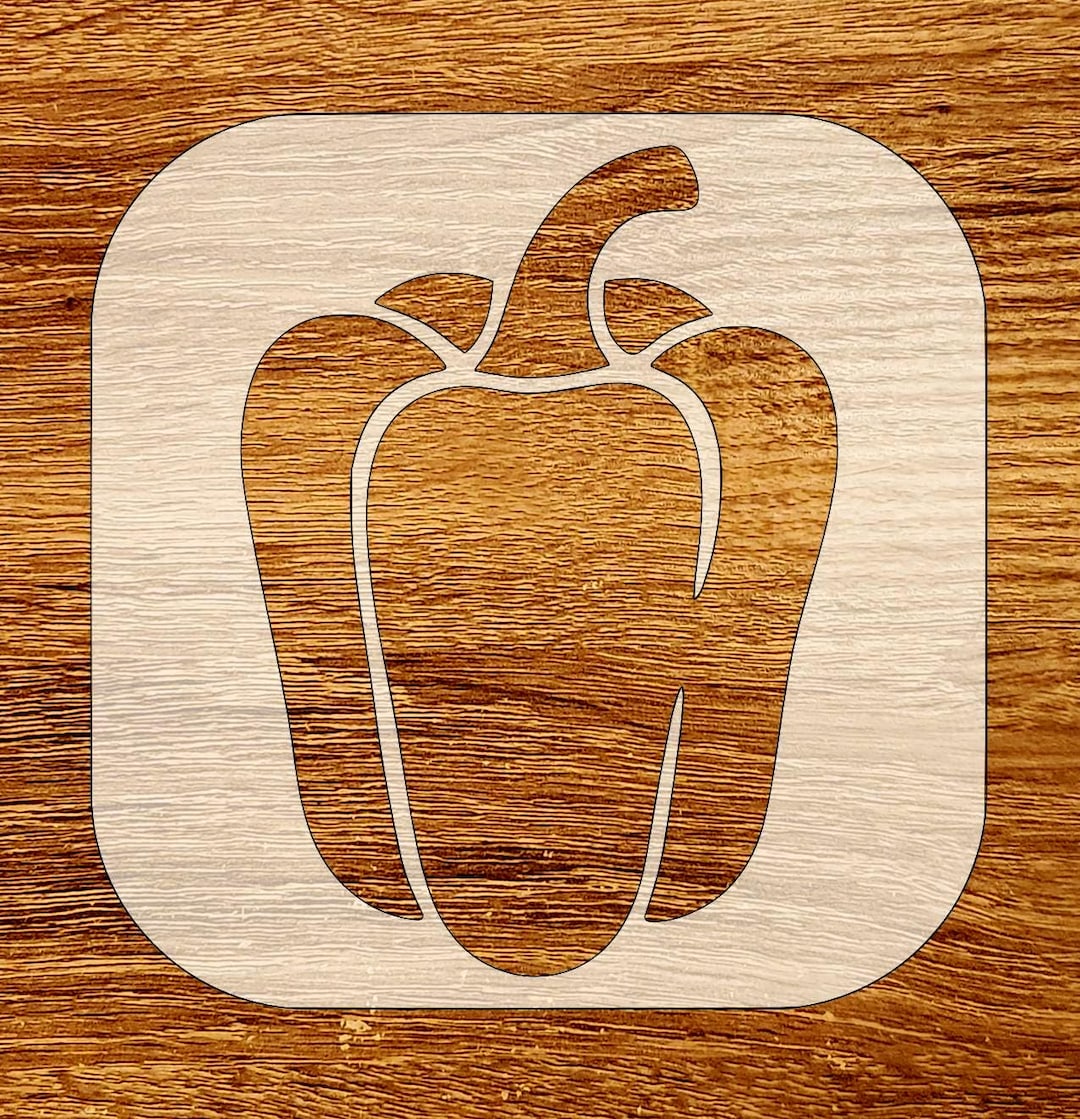 Bell Pepper Stencil, Reusable Kitchen Craft Stencil, Digital Download ...