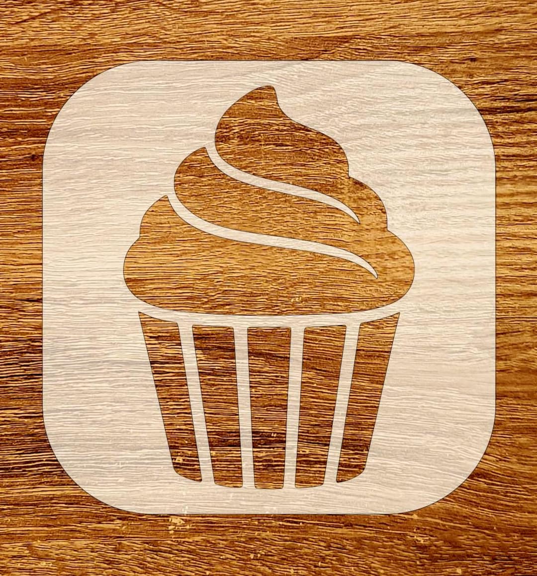 Cupcake Stencil, Reusable DIY Craft Stencil, Digital Download, SVG, DXF ...