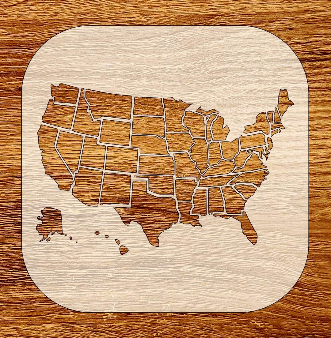 United States Map Stencil, Digital Download, SVG, DXF, Stl, Png, Pdf ...