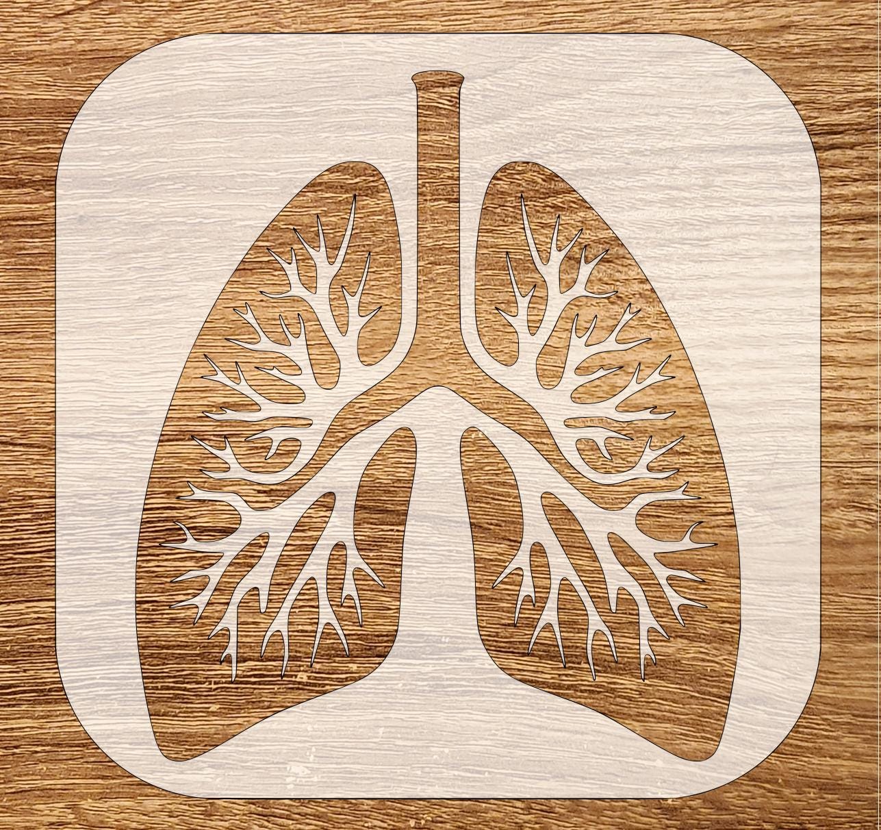 Lung Stencil, Anatomy DIY Craft Stencil, Digital Download, STL, DXF ...