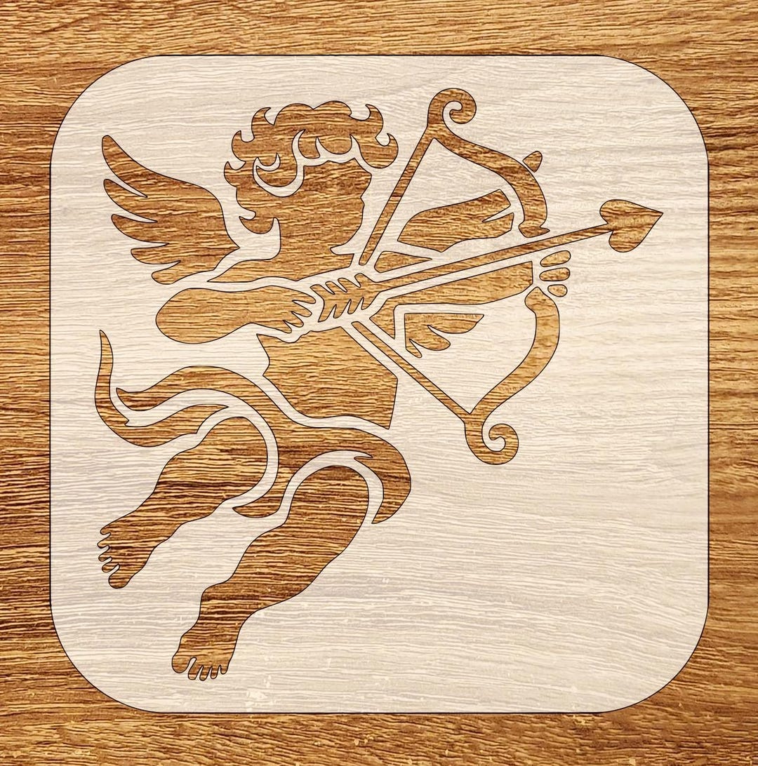Cupid With Bow Stencil, Reusable DIY Craft Stencil, Digital Download ...
