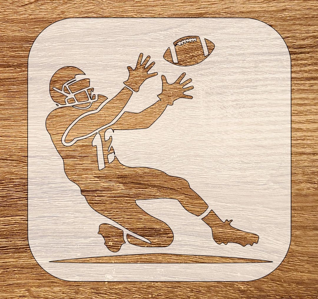 Touchdown Catch Stencil, Football Stencil, DIY Craft Stencil, Digital ...
