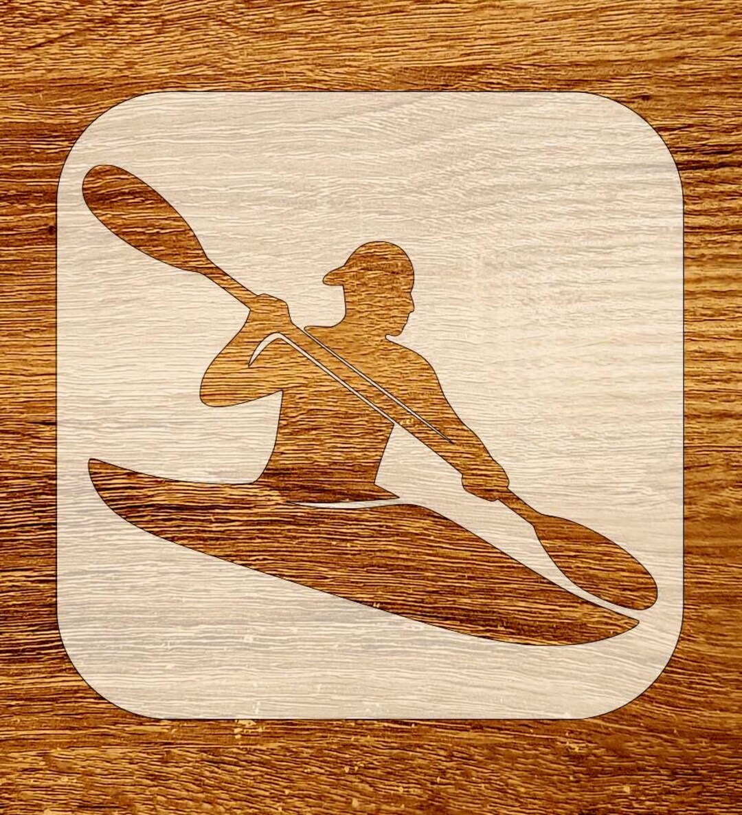Kayaker Stencil, Canoe Paddle Silhouette Stencil, Reusable DIY Craft ...
