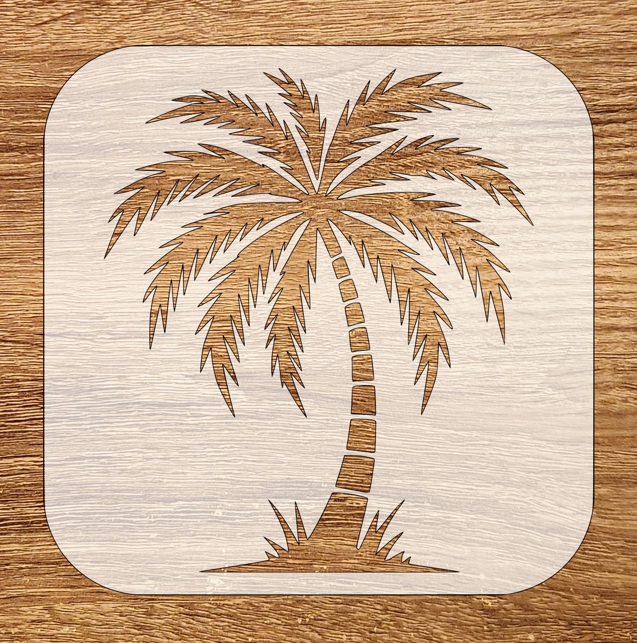 Palm Tree Stencil, Reusable DIY Craft Stencil, Digital Download, STL ...