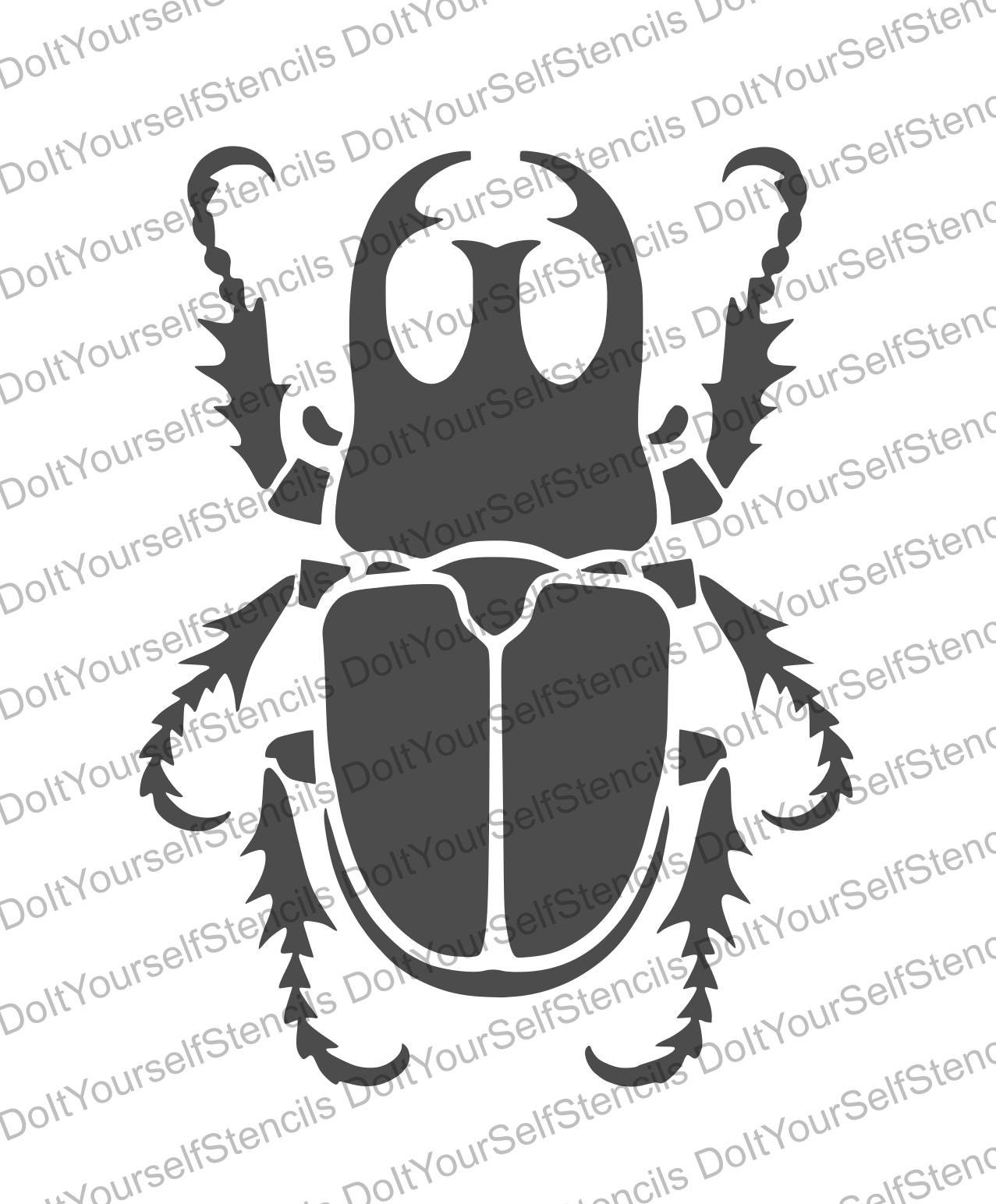 Beetle Insect Stencil, Three-horned Beetle Stencil, DIY Craft Stencil ...