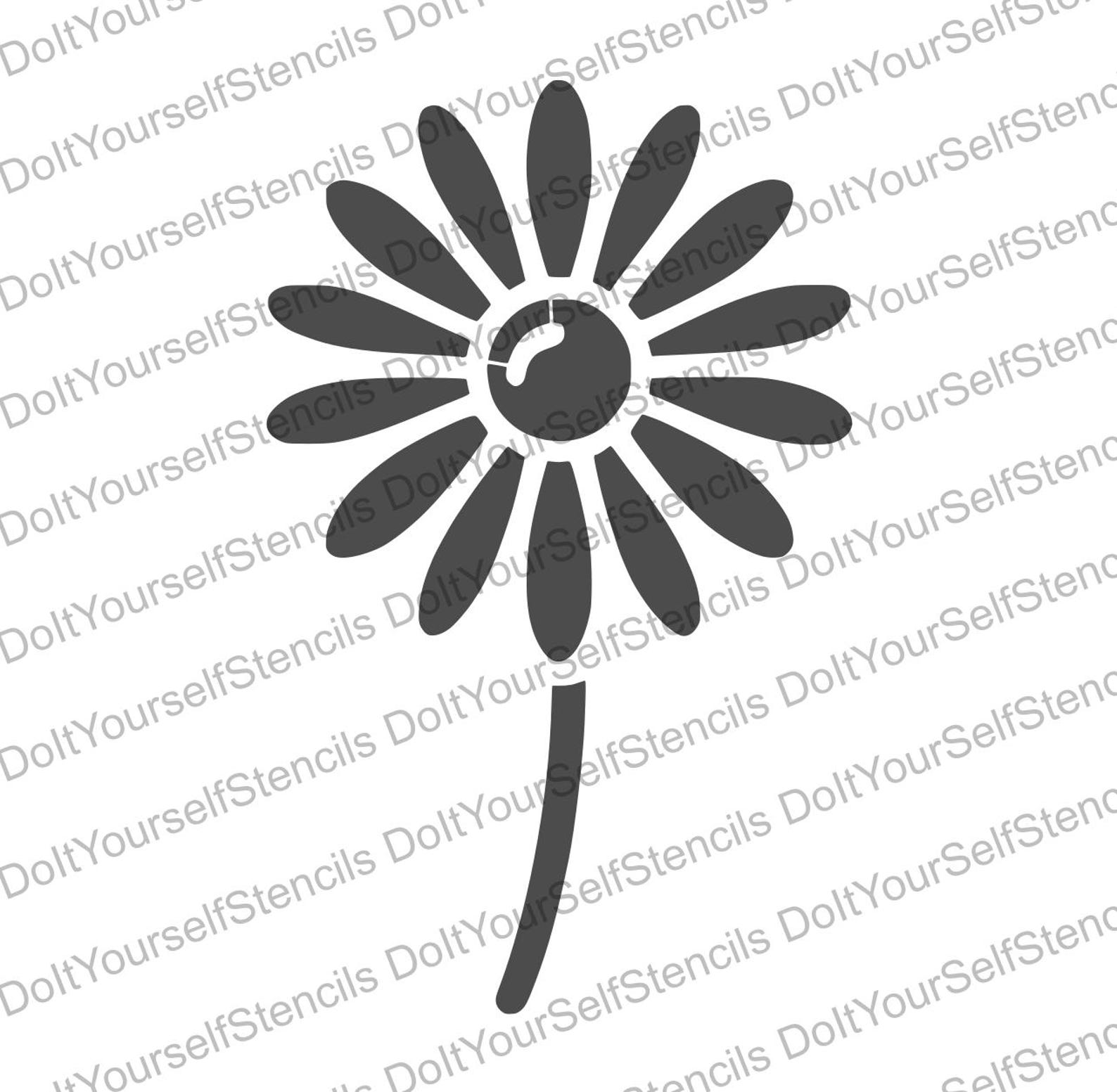 Daisy Stencil, Reusable DIY Craft Stencil, Digital Download, SVG, DXF ...