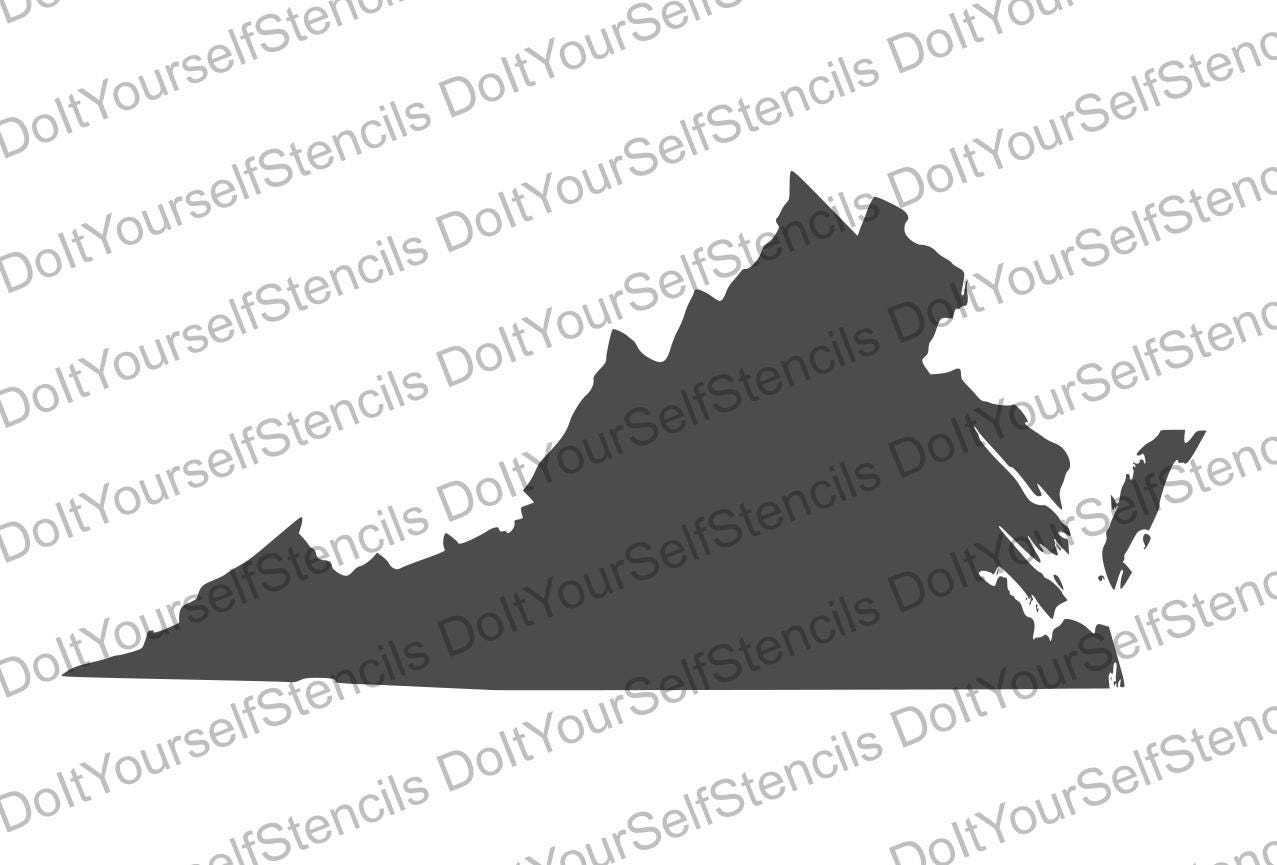 Virginia State Outline Stencil, Reusable DIY Craft Stencil, Digital ...