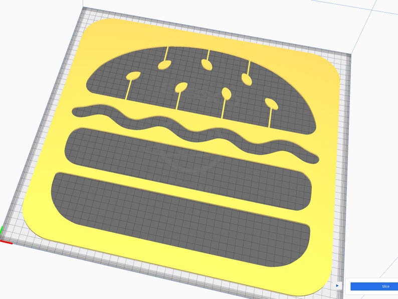 Hamburger Stencil, Burger Icon Craft Stencil, Reusable DIY Template ...