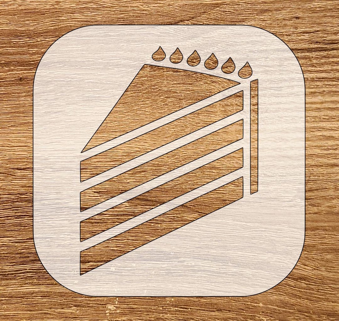 Slice of Cake Stencil, Birthday Cake Stencil, Digital Download, STL ...
