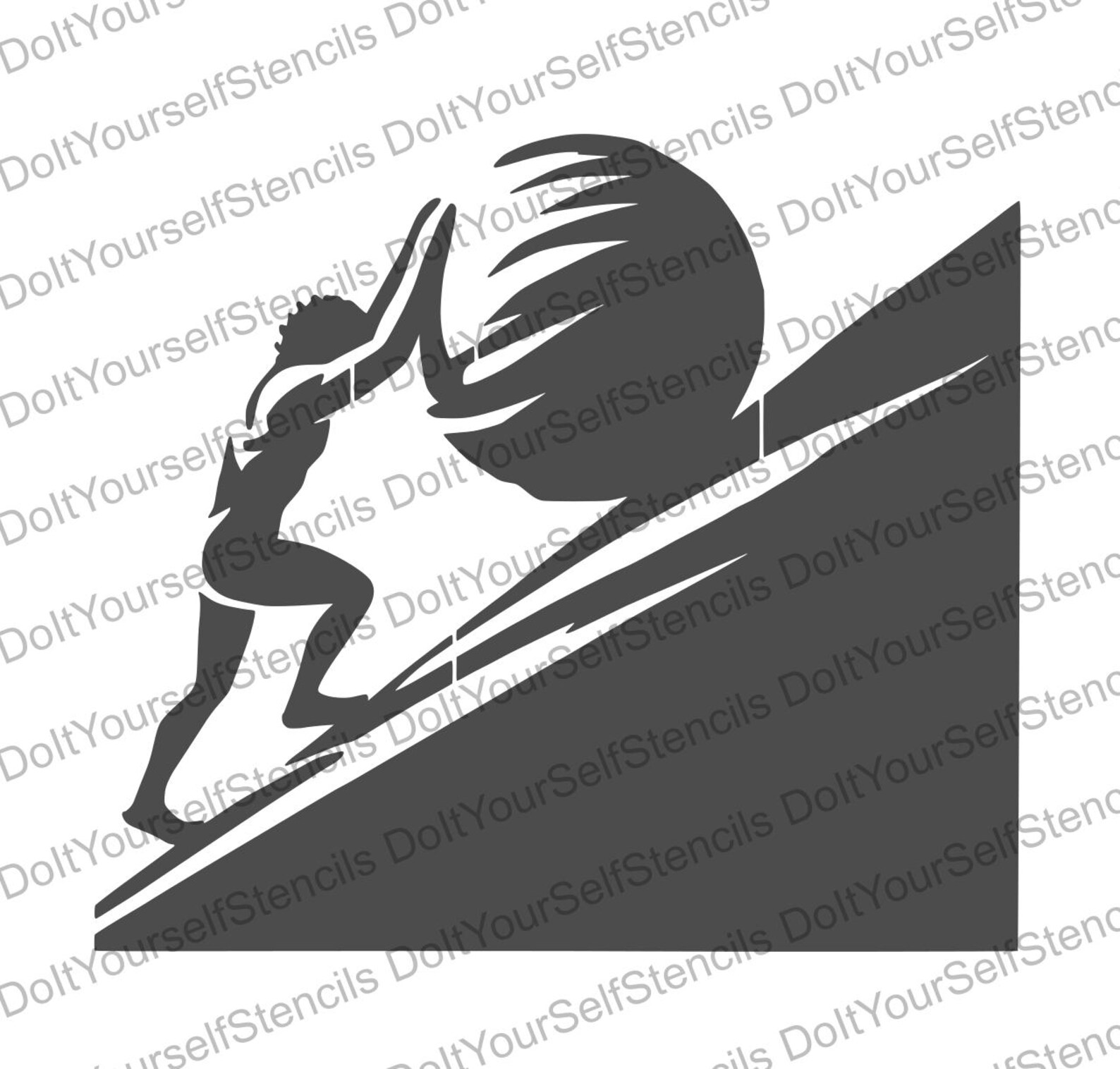 Sisyphus Perseverance Stencil, Greek Mythology Stencil, Reusable DIY ...