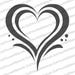Romantic Flow Heart Stencil, Reusable DIY Craft Stencil, Digital ...