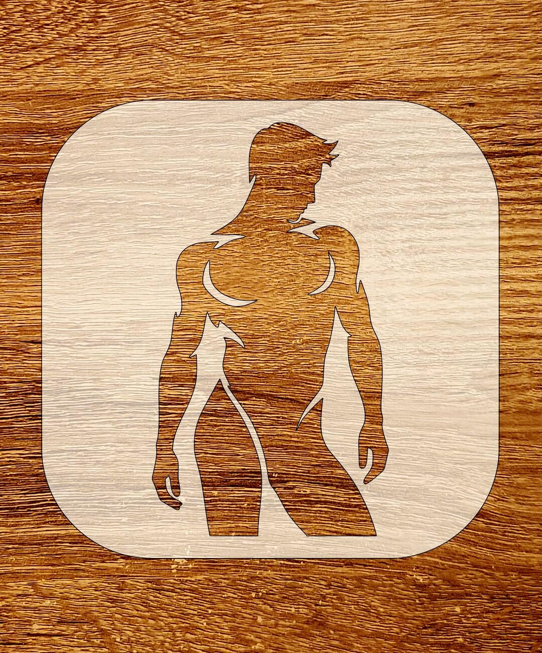 Muscular Male Silhouette Stencil, Digital Download, SVG, DXF, Stl, Png ...