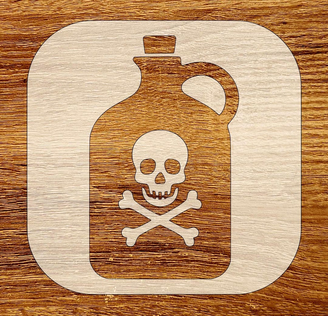 Poison Jug Stencil, Digital Download, SVG, DXF, Stl, Png, Pdf Files - Etsy