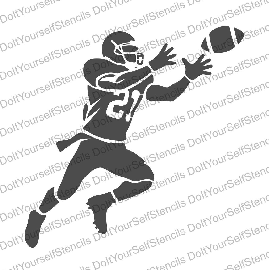 Football Player Stencil, Sports DIY Stencil, American Football Decor ...